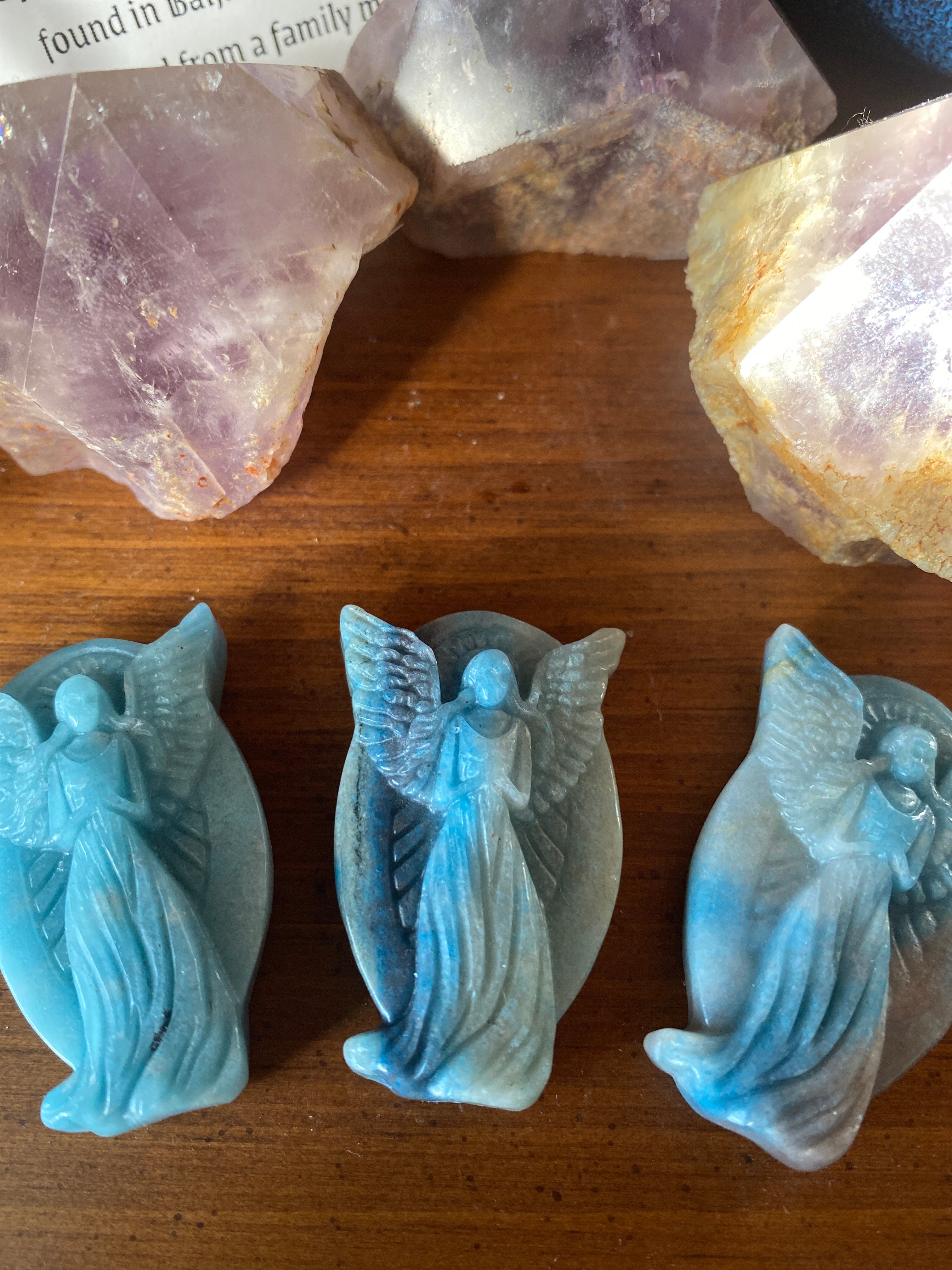 Trolleite Angel Stone Carving – Cosmic Black Cat